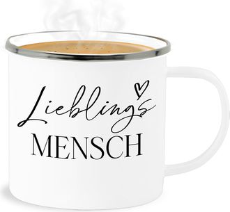 Shirtracer Emaille Becher Blechbecher - Freund - Tassen - Lieblingsmensch | Valentinstag Geschenke | Partner Geschenk Partnerin | Geschenk Freundin | Geschenke W