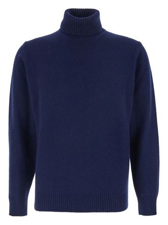 KANGRA Gerippter Rollkragenpullover - Blau