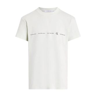 Calvin Klein Logo Repeat Tee Urban Style - - Tops - Herren - Beige - XL