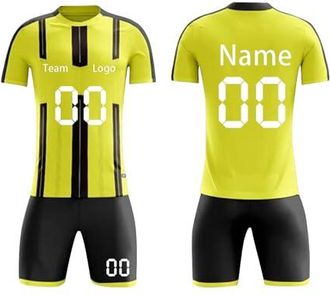 Generic Maillots et shorts de football personnalis&eacute;s avec num&eacute;ro de nom et logo de l&eacute;quipe pour enfants, adultes, jeunes fans, 2 &agrave; 5, L