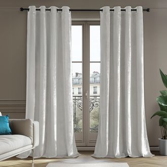 Deconovo 100% Verdunkelungsvorhänge Samt Vorhang Blickdicht Gardinen mit Ösen für Schlafzimmer Velvet Curtains Kälteschutz Samtvorhang Dicke Thermovorhang, 175