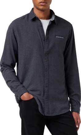 Jack & Jones Jack & Jones Mens JCOBERG Shirt LS Hemd, Black/Detail:Melange, L