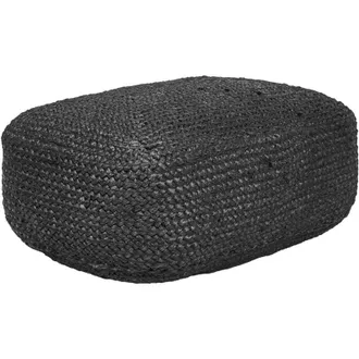 Beliani Beliani - Coussin de Sol en Jute eps 70 x 40 x 20 cm Ottoman Noir Isarda