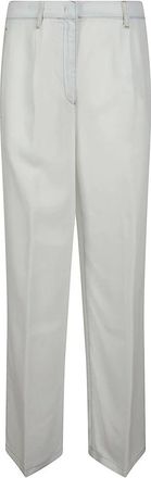Patrizia Pepe Femme, Pantalons, Blanc, Taille: 42 FR Jeans Amples en Denim L&eacute;ger