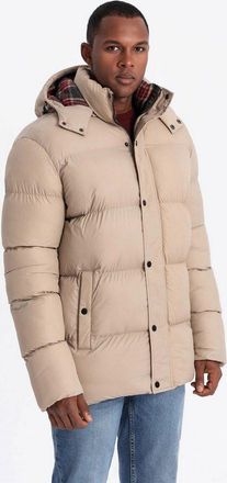 Ombre Winterjacke Pufferjacke mit Karofutter
