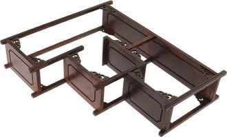 Cabilock Chinesischer Mehrstufiger Holzst&auml;nder aus Massivem Hartholz Antiker Pr&auml;sentations und Aufbewahrungsst&auml;nder f&uuml;r Wohndekoration und Kunsthandwerk Vintag