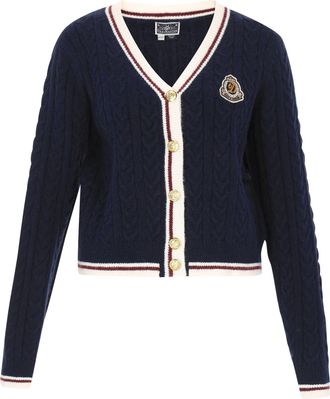 Dreimaster Dreimaster Strickjacke Frauen Marineblau Offwhite Weinrot