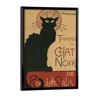 artboxONE Poster mit schwarzem Rahmen 18x13 cm Typografie Tournee du Chat Noir - Bild Katze Black cat