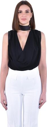 Elisabetta Franchi Femme, Blouses et Chemises, Noir, Taille: 36 FR Top en Georgette de Viscose