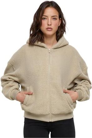 Urban Classics Ladies Oversized Sherpa Zip Hoody Sweatshirt à Capuche, Wetsand, L Femme