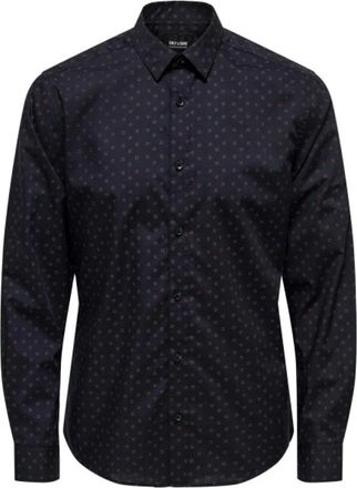 Only & Sons Ditsy Poplin Slim Fit Hemd - - Shirts - Herren - Blau - XS