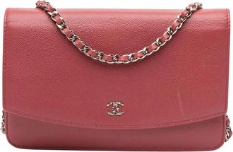Chanel Portefeuille &agrave; cha&icirc;ne Pre-owned - Femme - Pre-owned - Rouge - Taille: ONE Size