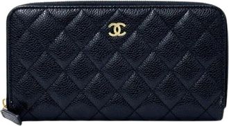 Chanel Portefeuille long (bi-pli) doccasion - Femme - Pre-owned - Noir - Taille: ONE Size