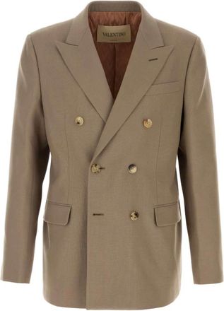 Valentino Garavani Homme, Vestes, Brun, Taille: L Blazer Cappuccino en laine