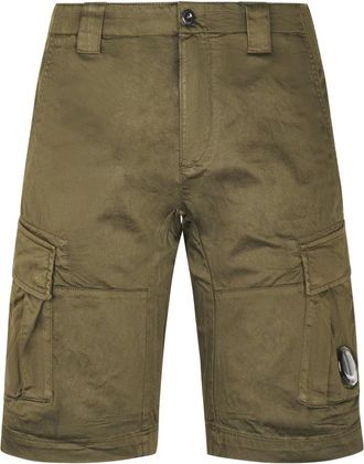 C.P. Company C.p. Company, Homme, Shorts, Vert, Taille: L Bermuda Cargo In Satin Stretch