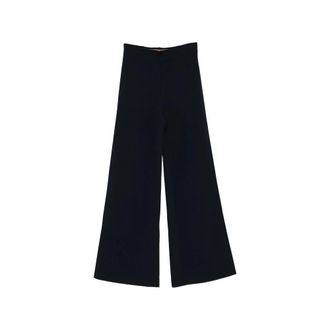 Max Mara Viskose-Cr&ecirc;pe-Strickhose - - Trousers - Damen - Blau - S