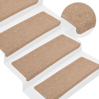 vidaXL Vidaxl - Tapis descalier auto-adh&eacute;sifs 30 pcs beige 65x24,5x3,5 cm
