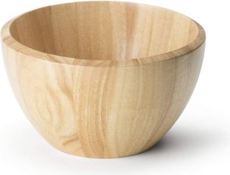 Continenta Salatschüssel aus Gummibaumholz, Holzschüssel, Holzschale, Obstschale, Größe: Ø 25 x 14,5 cm, aus Gummibaum