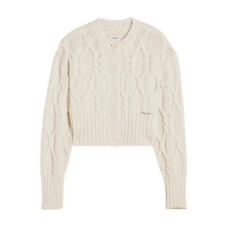 Holzweiler Chunky Cable Cardigan in Ecru - - Knitwear - Damen - Beige - L