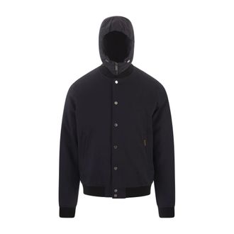 Moorer Homme, Vestes, Bleu, Taille: XL Manteaux Bleus avec Doublure en Polyamide