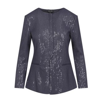 Giorgio Armani Femme, Vestes, Bleu, Taille: 36 FR Veste en polyester