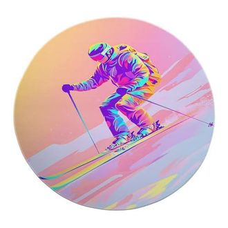 Generic Tapis dArt Moderne intérieur néon coloré, Tapis Ronds lavables à Poils Ras pour Chevet, Chambre bébé et Salon 160x160cm