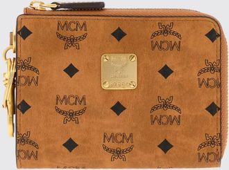 MCM Flaches Portemonnaie Aren aus beschichteter Baumwolle mit Visetos-Print und Karabiner