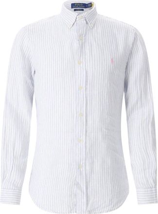 Polo Ralph Lauren Homme, Chemises, Blanc, Taille: XL Chemise en lin &agrave; rayures