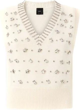 Pinko Pinko, Femme, Pulls, Blanc, Taille: 40 FR Ponziane Vest