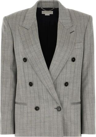 Stella McCartney Femme, Vestes, Gris, Taille: 34 FR Blazer crois&eacute; &agrave; rayures