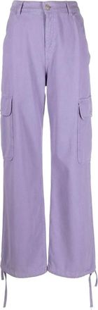 Moschino Femme, Pantalons, Violet, Taille: 36 FR Pantalon Cargo en Coton &agrave; Patch Logo