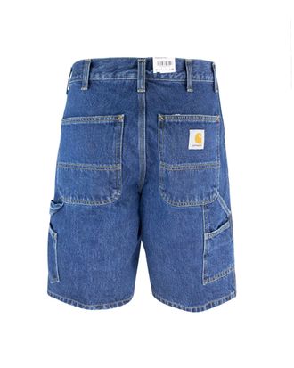Carhartt Work in Progress Mens Bermuda Shorts Single Knee Stone Washed Blue Cotton Smith Denim smith