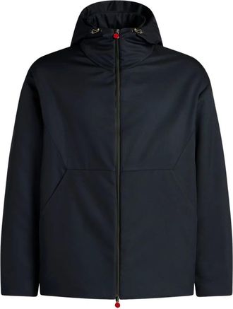 Kiton Homme, Vestes, Bleu, Taille: 2XL Veste Technique &agrave; Capuche en Tissu