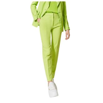 Twinset Flie&szlig;ende Zigarettenhose mit Satin-Finish - - Trousers - Damen - Gr&uuml;n - S