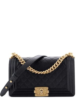 Chanel Boy Flap Bag Quilted Caviar Old Medium crossbody bag - Schwarz