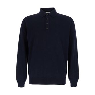 KANGRA blaues Poloshirt mit Vier-Knopf-Verschluss aus Merinowolle f&uuml;r Herren - - Tops - Herren - Blau - L