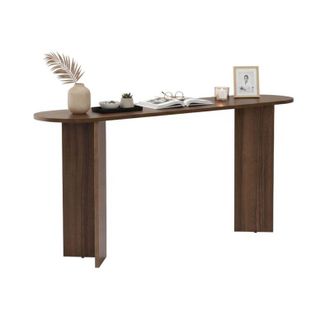 Dmora Konsole Cercino, eine Ablage, Tragf&auml;higkeit 25 kg, Ablagefarbe Braun, 150x35x75h cm Nussbaum