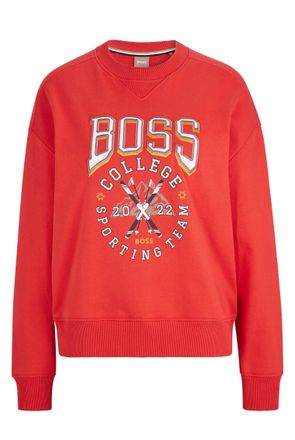 BOSS Womens Ecaisa_College Sweatshirt, Bright Red, L