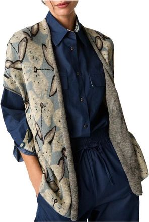 Alessia Santi Femme, Pulls, Multicolore, Taille: 42 FR Cardigan Jacquard &agrave; Manches Courtes Flint