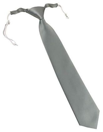 TigerTie Designer Security Cravate de sécurité, en couleur unie, pré-nouée avec élastique, gris, Taille Unique