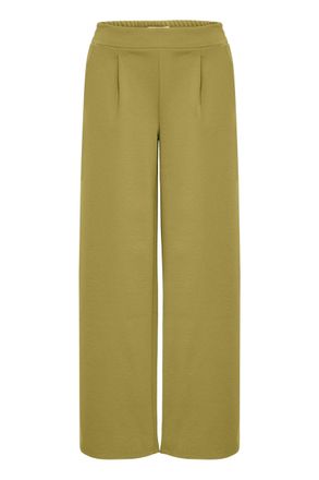 Ichi IHKate Damen Hose Stoffhose Culotte-Hose mit Stretch hoher Elastikbund weiter Schnitt Ziernäthe, Größe:XL, Farbe:Mayfly (180220)