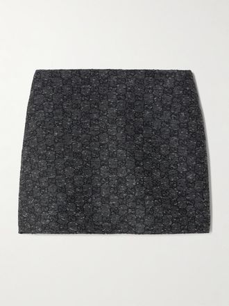 Gucci Minirock Aus Tweed Aus Einer Wollmischung Mit Jacquard-muster - Grau