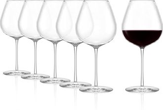 Stölzle Burgundergläser Fino 6er-Set 805 ml - Elegante Weingläser ideal für Burgunder-Weine - Stilvolle Rotweingläser aus bleifreiem Kristallglas - Spülmaschi