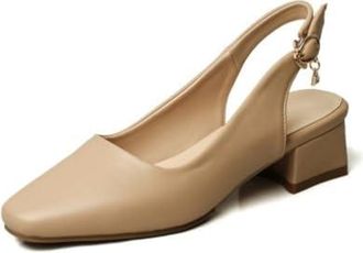 Generic Femmes Carré - Bout Escarpins Talons Bas Talon Bloc Chaussures De Bureau Et Décontractées Chaussures Minimalistes DÉté Et De Travail,Marron,43 EU