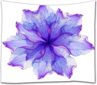 A.Monamour Wandteppiche Aquarell Zeichnung Lila Blumenmuster Floral Hintergrund Drucken Stoff Wandteppich Dekorative Wandbeh&auml;nge F&uuml;r Schlafzimmer Wohnzimmer Schl