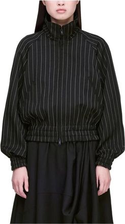 adidas Femme, Vestes, Noir, Taille: 36 FR Blouson Uniforme Sportif &agrave; Rayures Fines