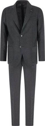 Lardini Anzug im Prince of Wales-Karo - - Suits - Herren - Grau - S