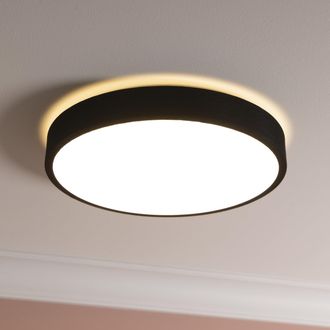 Lightbox Basic LED Wand- & Deckenlampe mit 3-Stufen-Dimmer & schwarzen Stoff Rahmen | &Oslash; 39 cm | funktione Flur- oder Wohnzimmerleuchte | 24 W, 2400 lm | aus Me