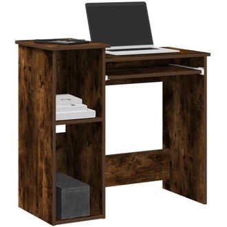 vidaXL Bureau avec &eacute;tag&egrave;res ch&ecirc;ne fum&eacute; 84x40x78 cm bois ding&eacute;nierie Vidaxl