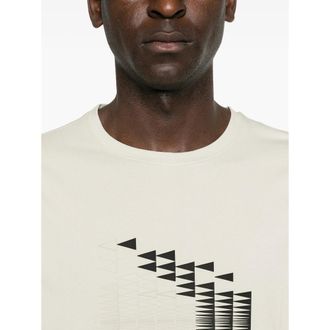 HUGO BOSS Logo-Print Cotton-Blend T-Shirt - Beige